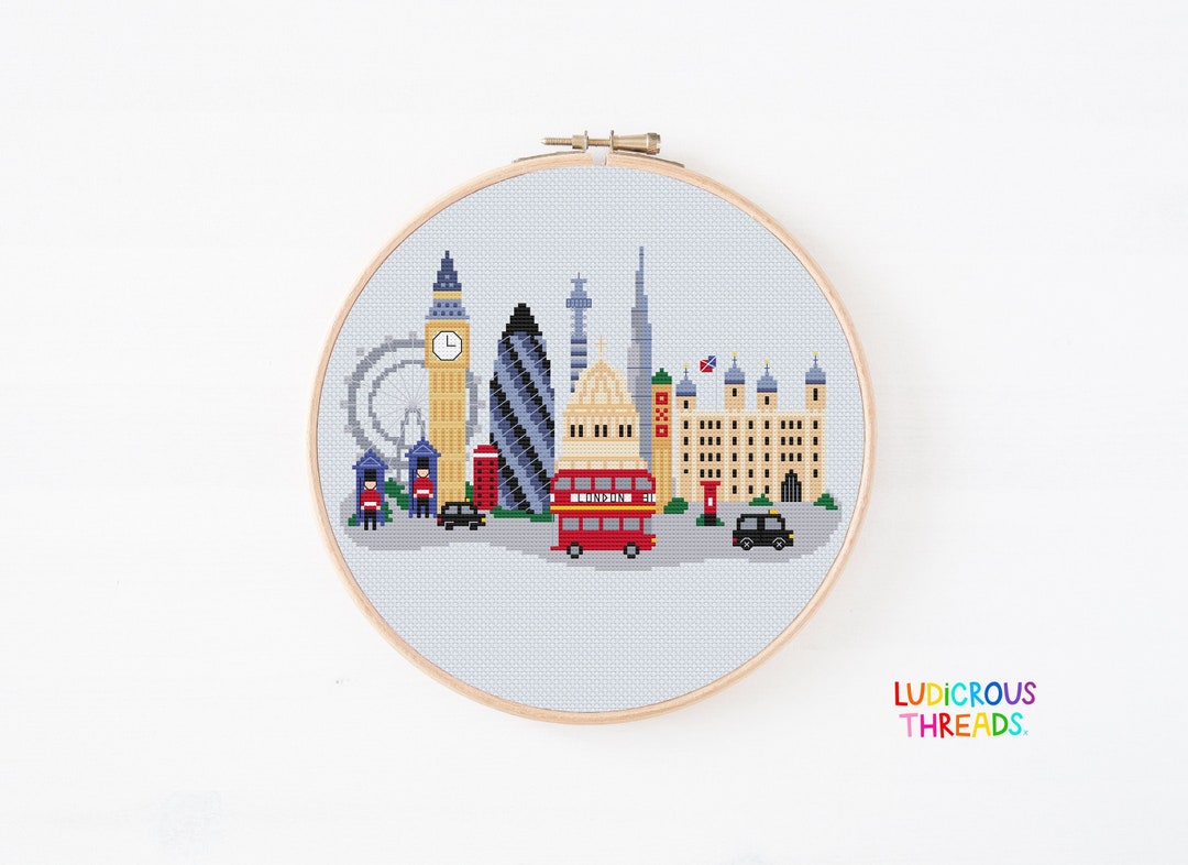 London City Cross Stitch Pattern, London Town, British Cross Stitch ...