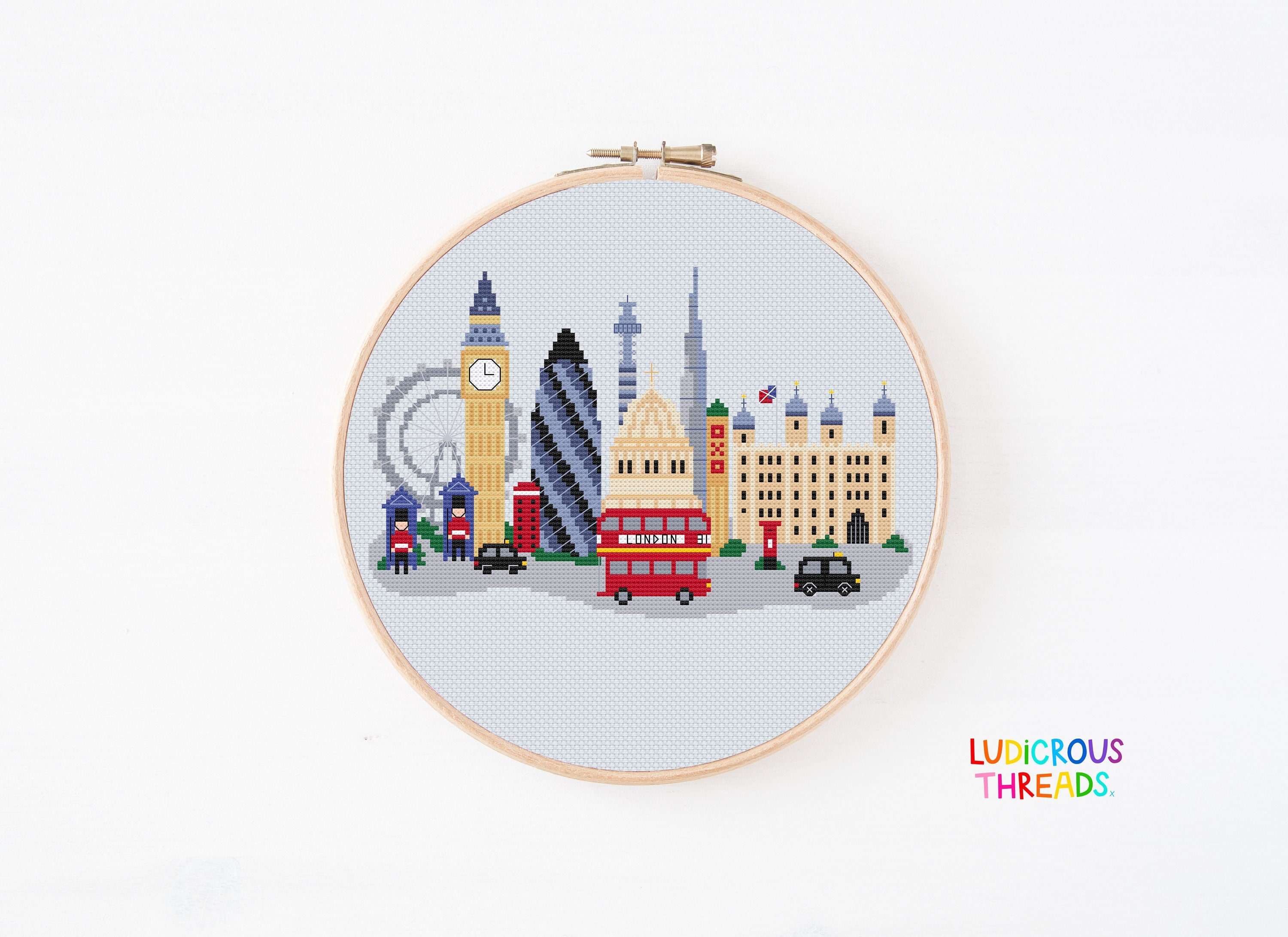 London City Cross Stitch Pattern London Town British Cross - Etsy