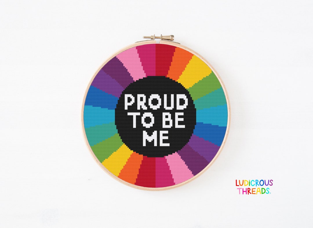 Rainbow Pride Cross Stitch Pattern: Proud to Be Me (PDF Pattern) - Etsy
