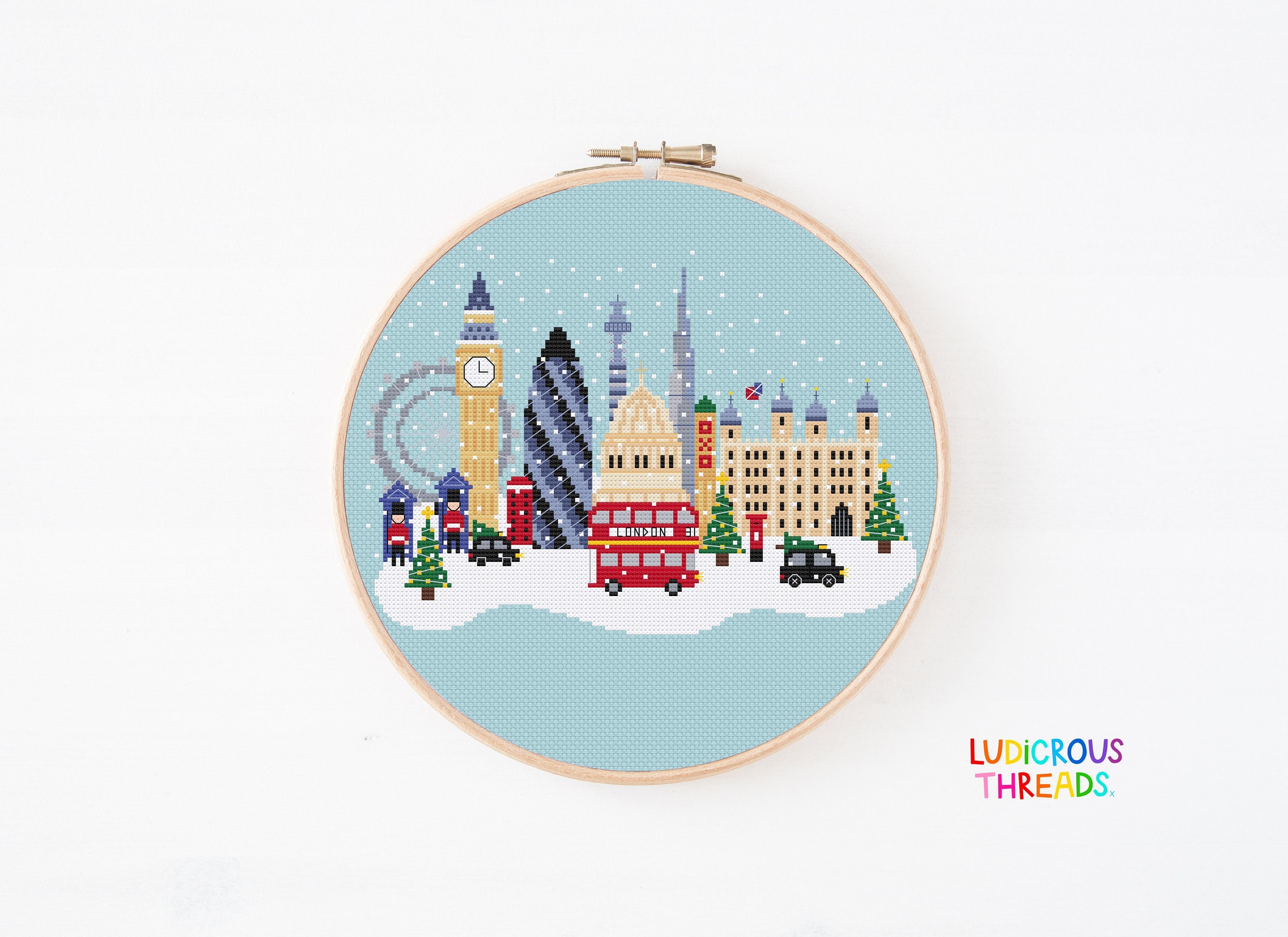 London City Cross Stitch Pattern London at Christmas British - Etsy