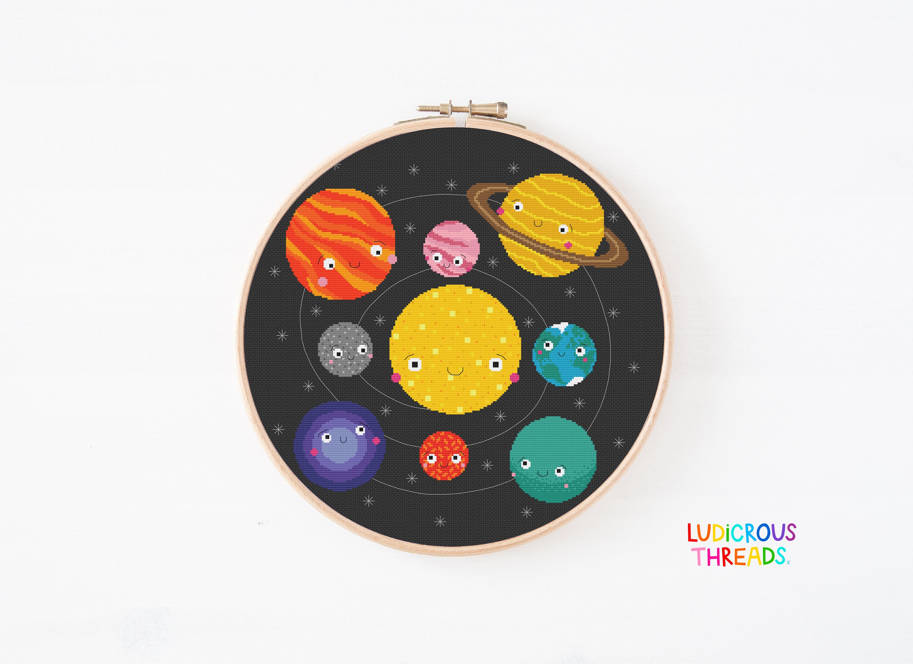 Solar System Cross Stitch Pattern, Planets Cross Stitch, Universe ...