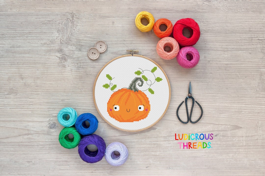 Pumpkin Cross Stitch Pattern: Spooky Halloween Design (PDF Pattern) - Etsy