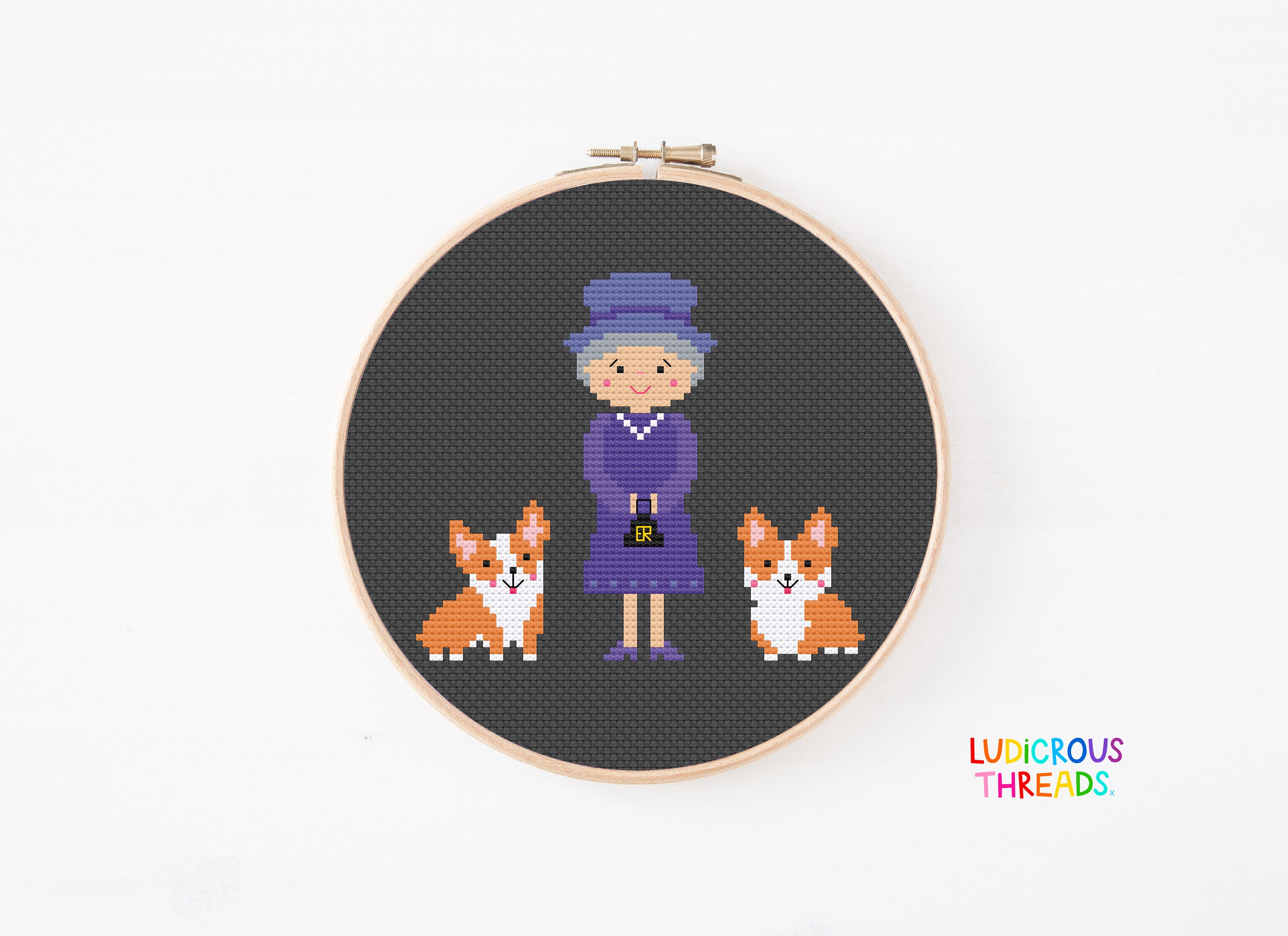 Queen Elizabeth Cross Stitch Pattern Royal Cross Stitch Her - Etsy
