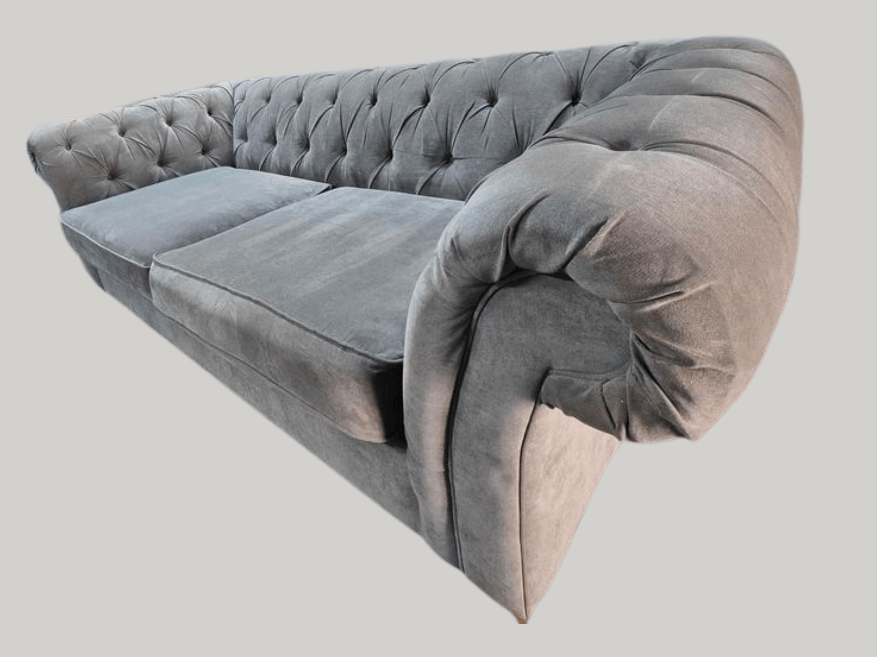 Gray Tufted Chesterfield Sofa A Blend of Style Comfort and Aesthetics ...