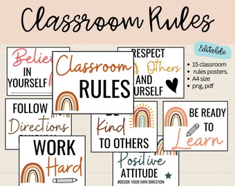 Classroom Rules Boho Theme - Etsy