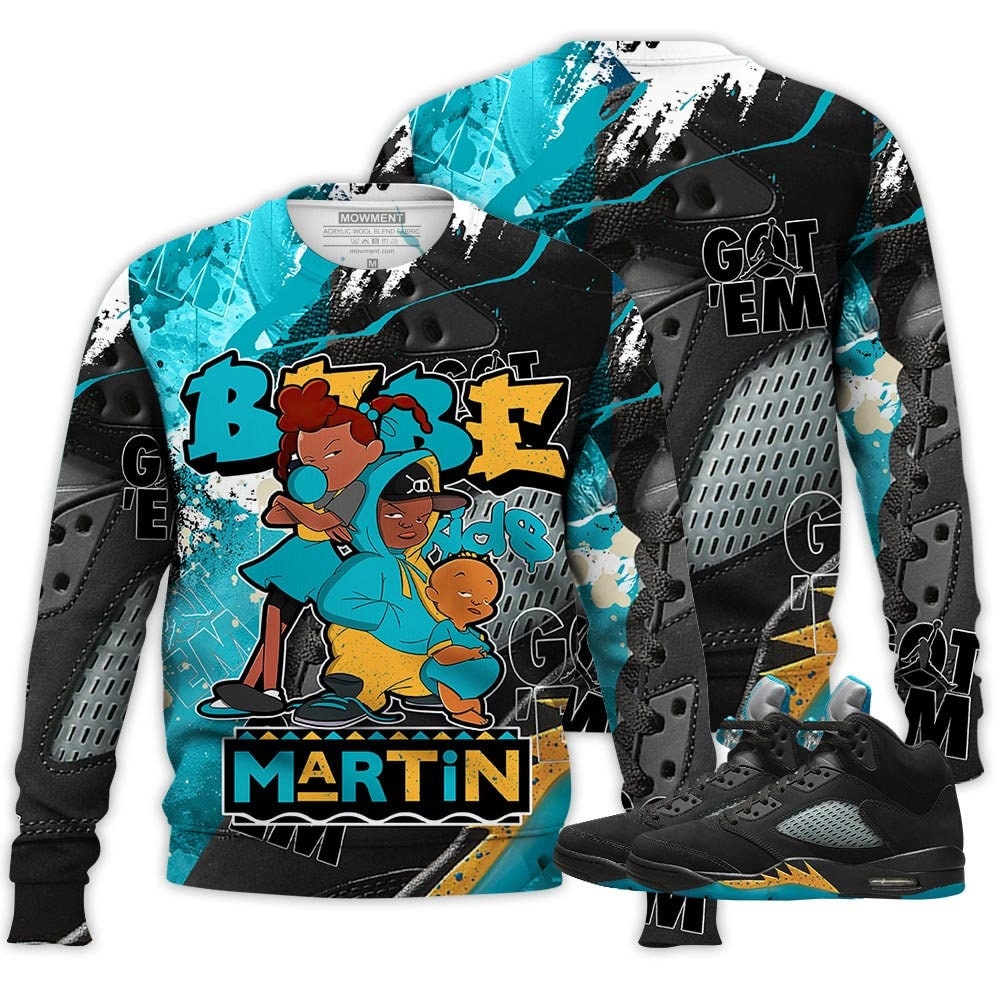 Homie Martin Babe's Kids 90s Unisex Sneaker Shirt Match 2023 Retro Aqua ...