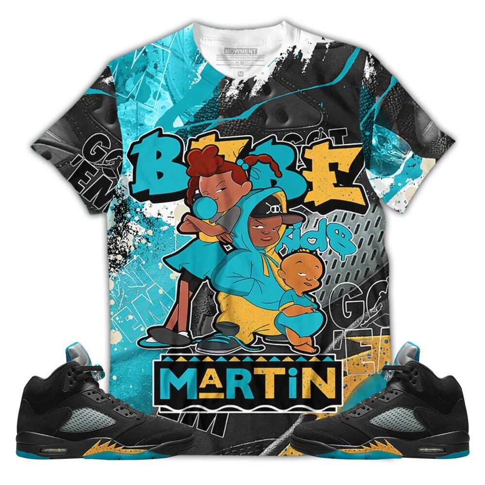 Homie Martin Babe's Kids 90s Unisex Sneaker Shirt Match 2023 Retro Aqua ...