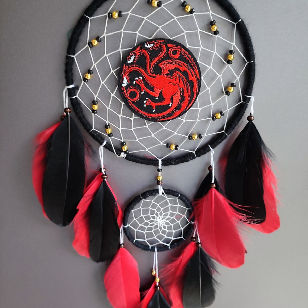 Red Dragon Dreamcatcher Gothic Dream Catcher Black and Red, Fantasy ...