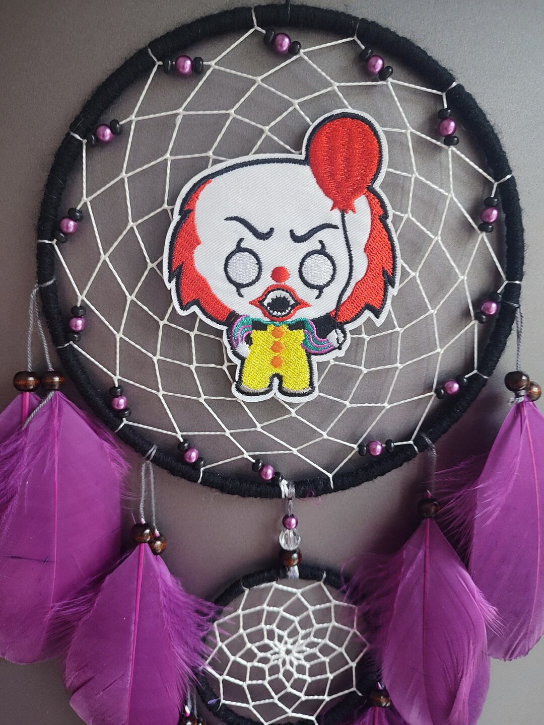 Creepy Clown Dreamcatcher Custom Feathers Dream Catcher Spooky Decor ...