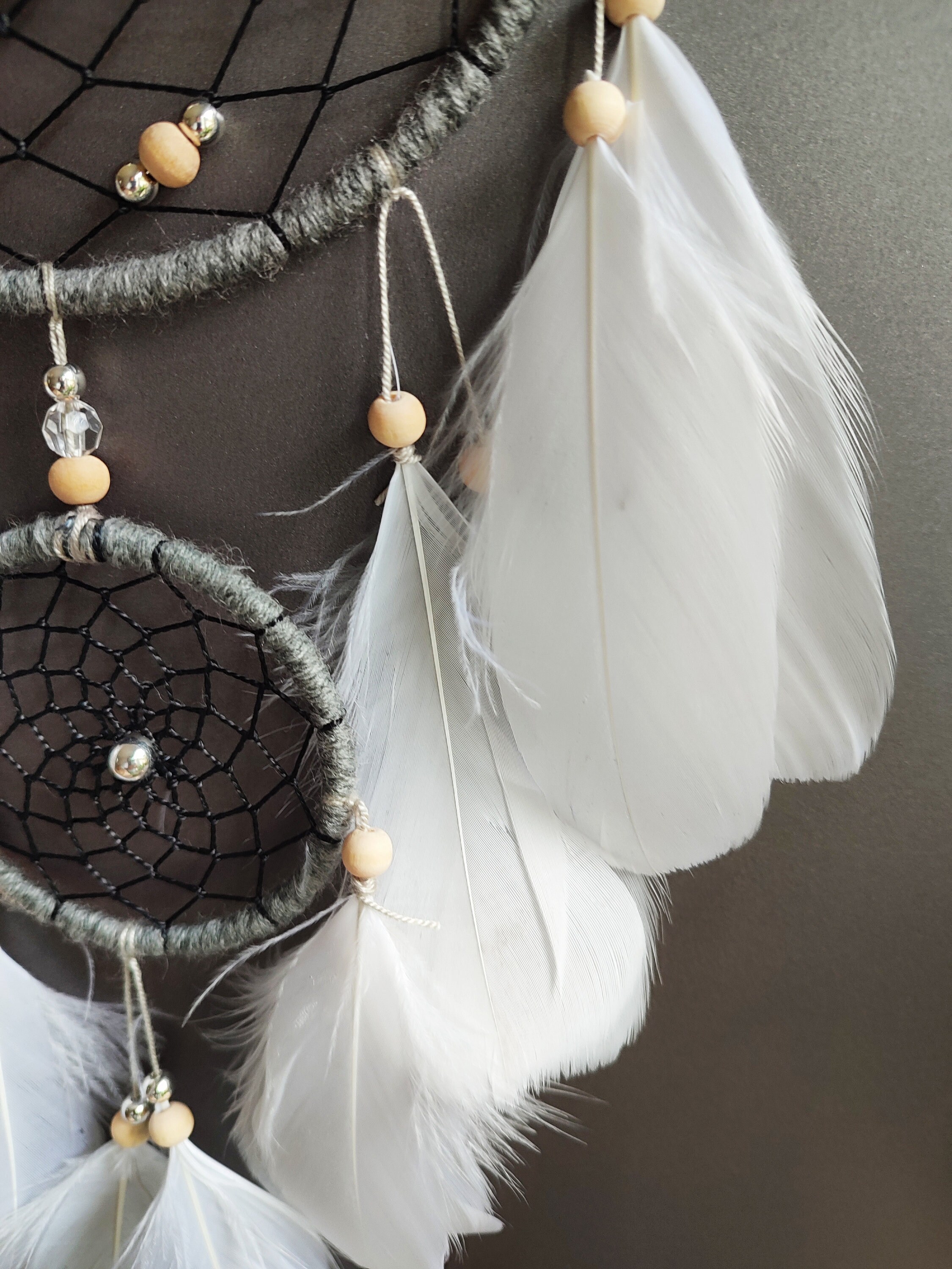 Custom Feathers Dragon Dream Catcher Wall Hanging, White Dreamcatcher ...