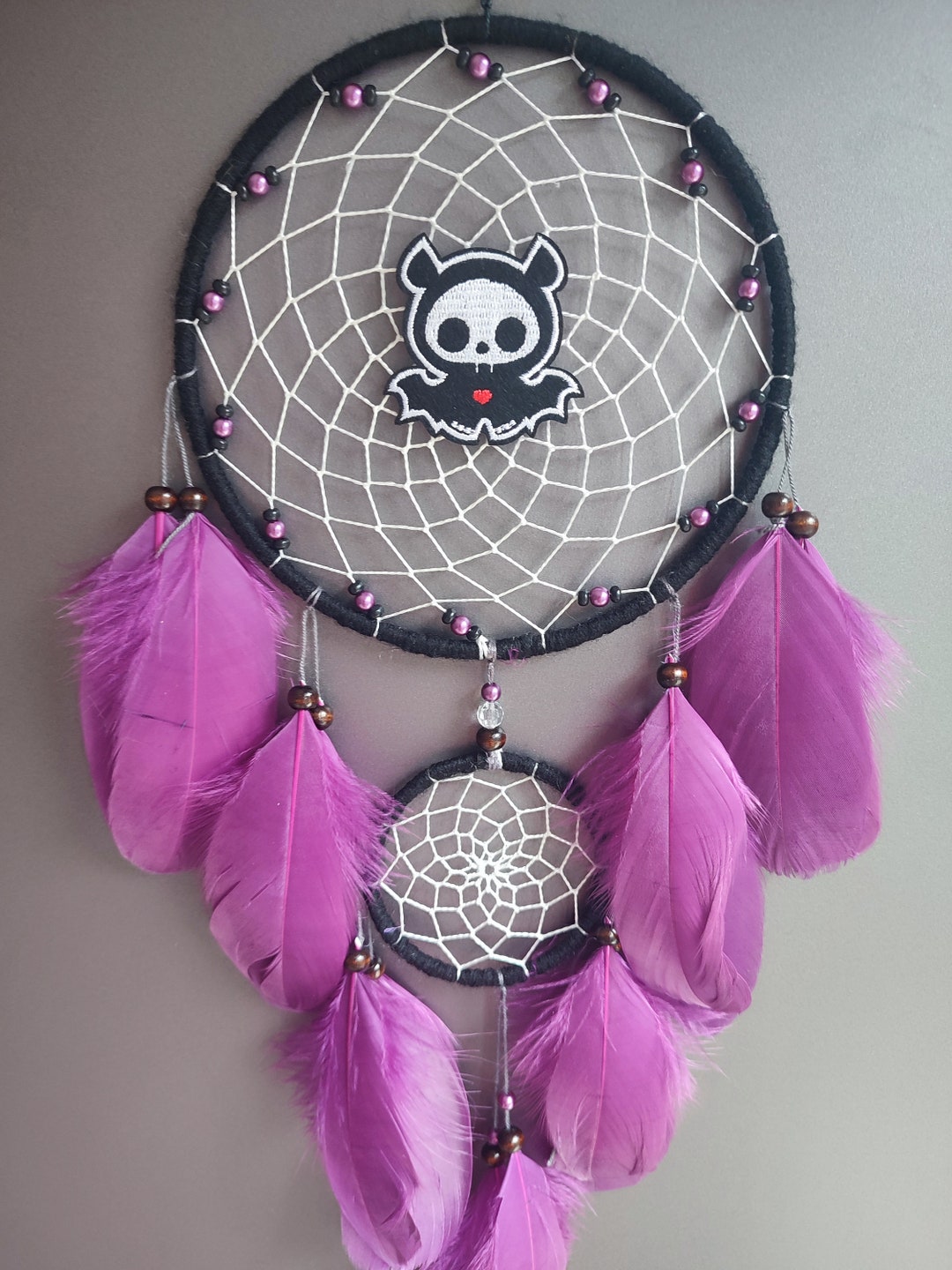Cute Bat Dreamcatcher Custom Feathers Dream Catcher, Pastel Kawaii ...