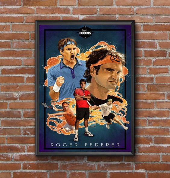 Roger Federer Poster - Canvas Print, Sports Print, Roger Federer ...