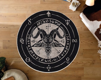 Pentagram Round Rug - Etsy