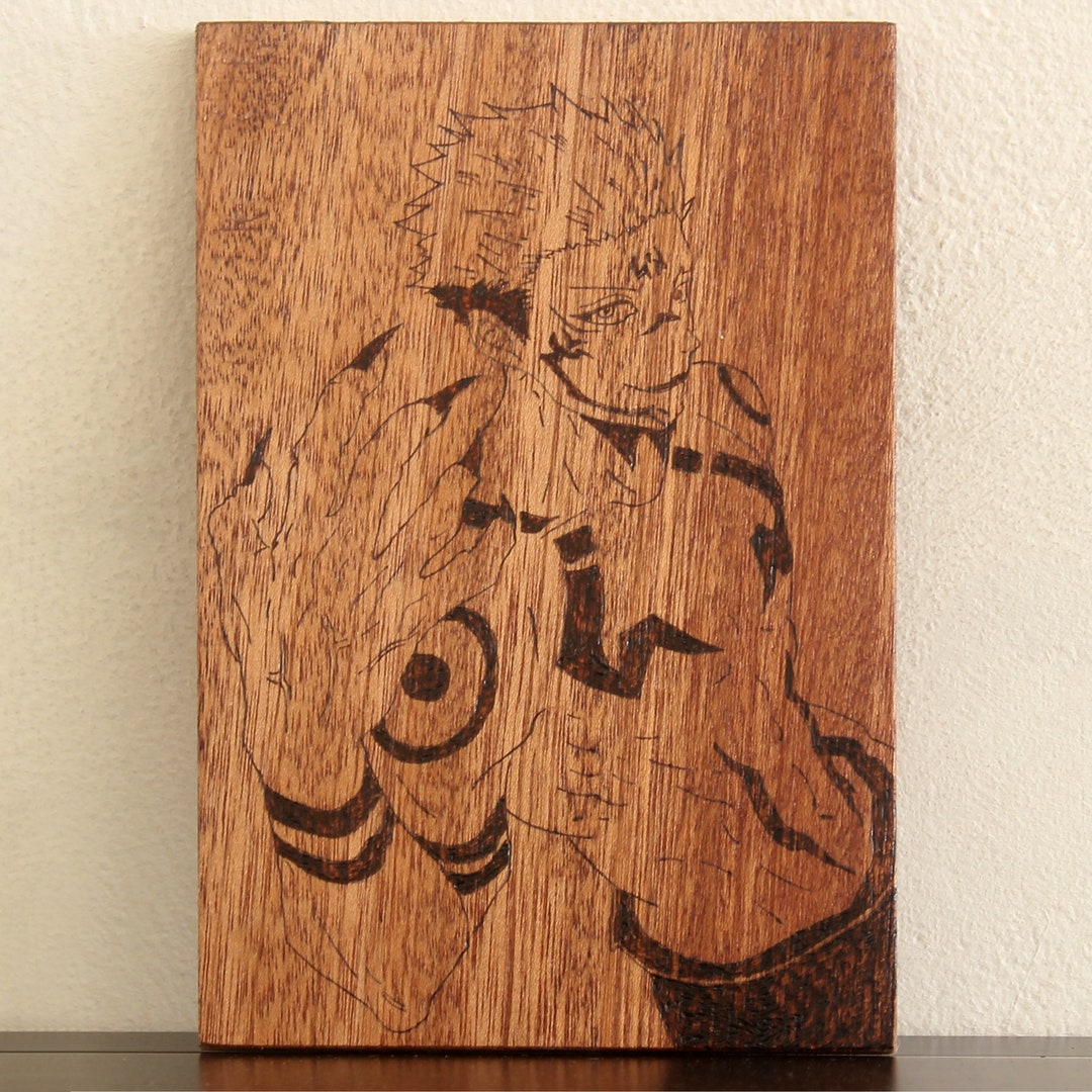 Anime-inspired Custom Pyrography Woodburning Handmade - Etsy