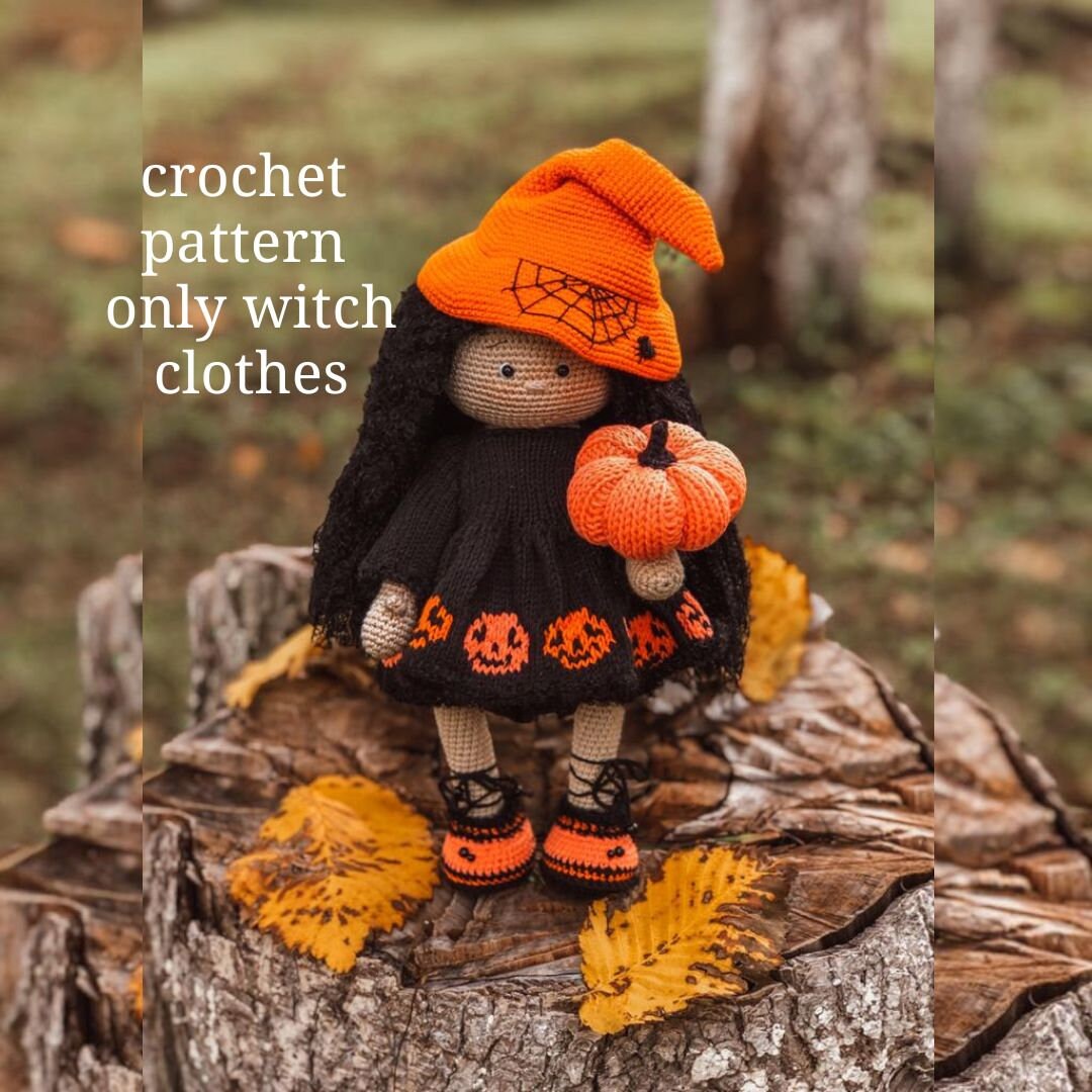 Clothes Pattern Crochet and Knitting Witch Dolls. - Etsy