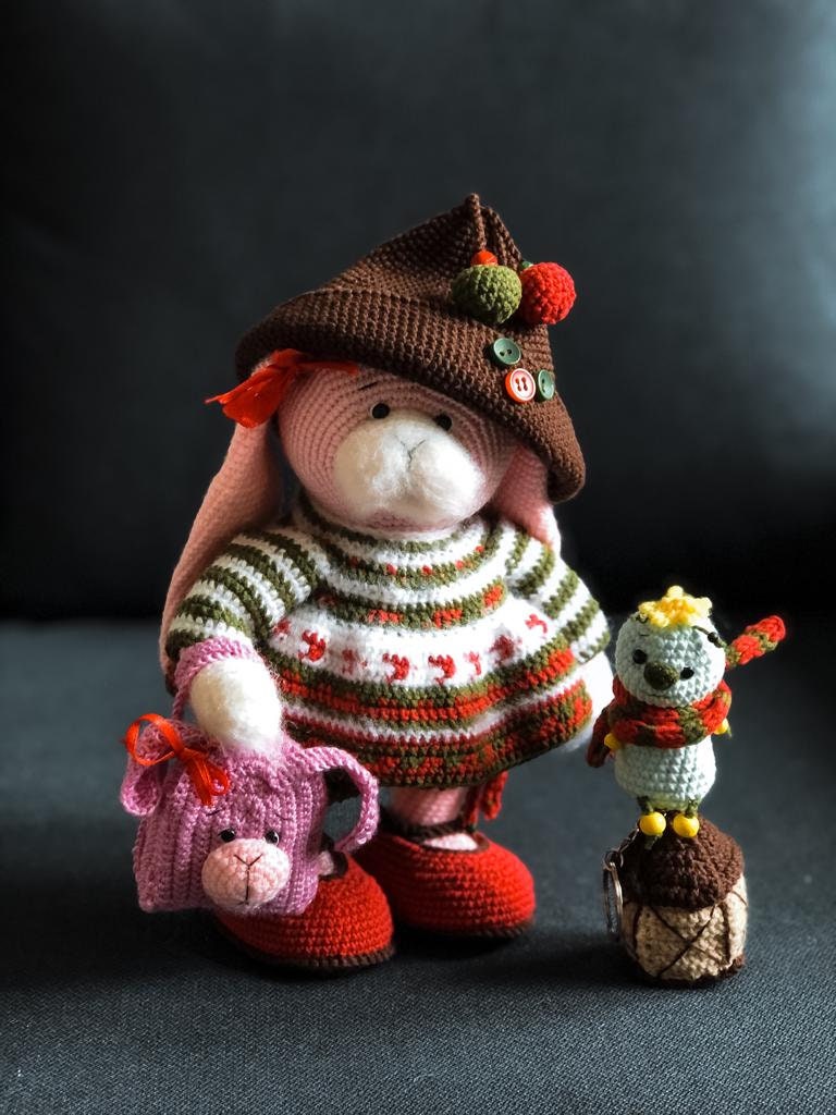 Crochet Pattern of Christmas Dwarf Rabbit Outfits With Little - Etsy