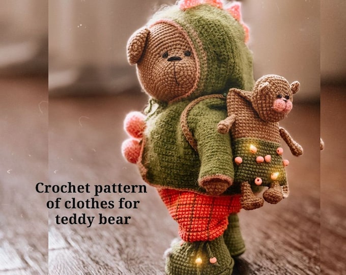 Crochet Pattern of Christmas Clothes for a Bear Teddy. Crochet Pattern ...