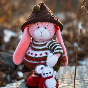 Crochet Pattern of Christmas Dwarf Rabbit Outfits With Little Elves - Etsy