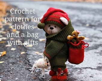 Crochet Pattern of Christmas Clothes for a Bear Teddy. Crochet Pattern ...