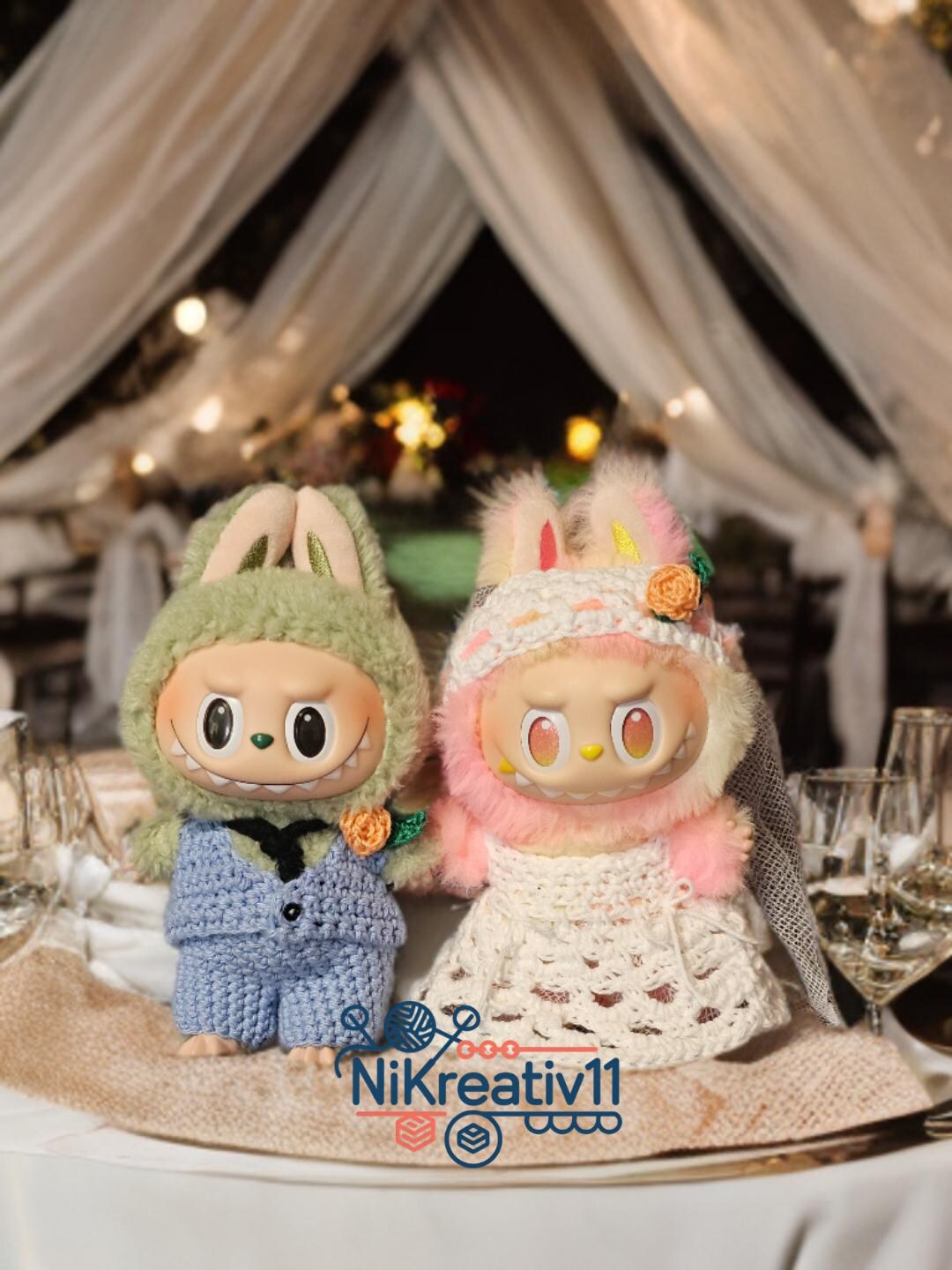 Crocheted Wedding Dress for Labubu | Labubu Outfit | Labubu Wedding ...