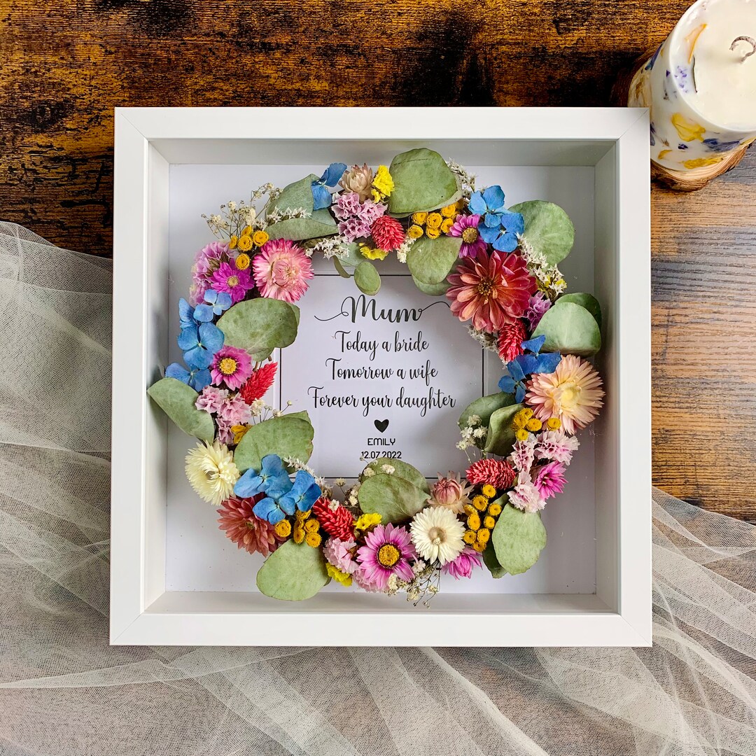 Custom 3D Dried Flower Frame Personalised Message Spring Dried - Etsy