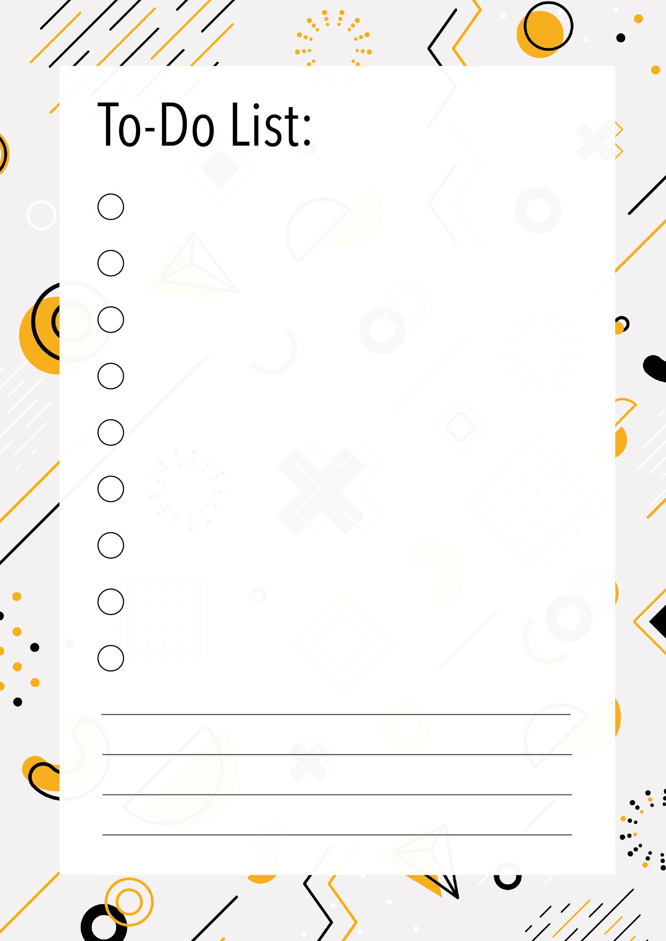 To-do List: Geometric Style - Etsy