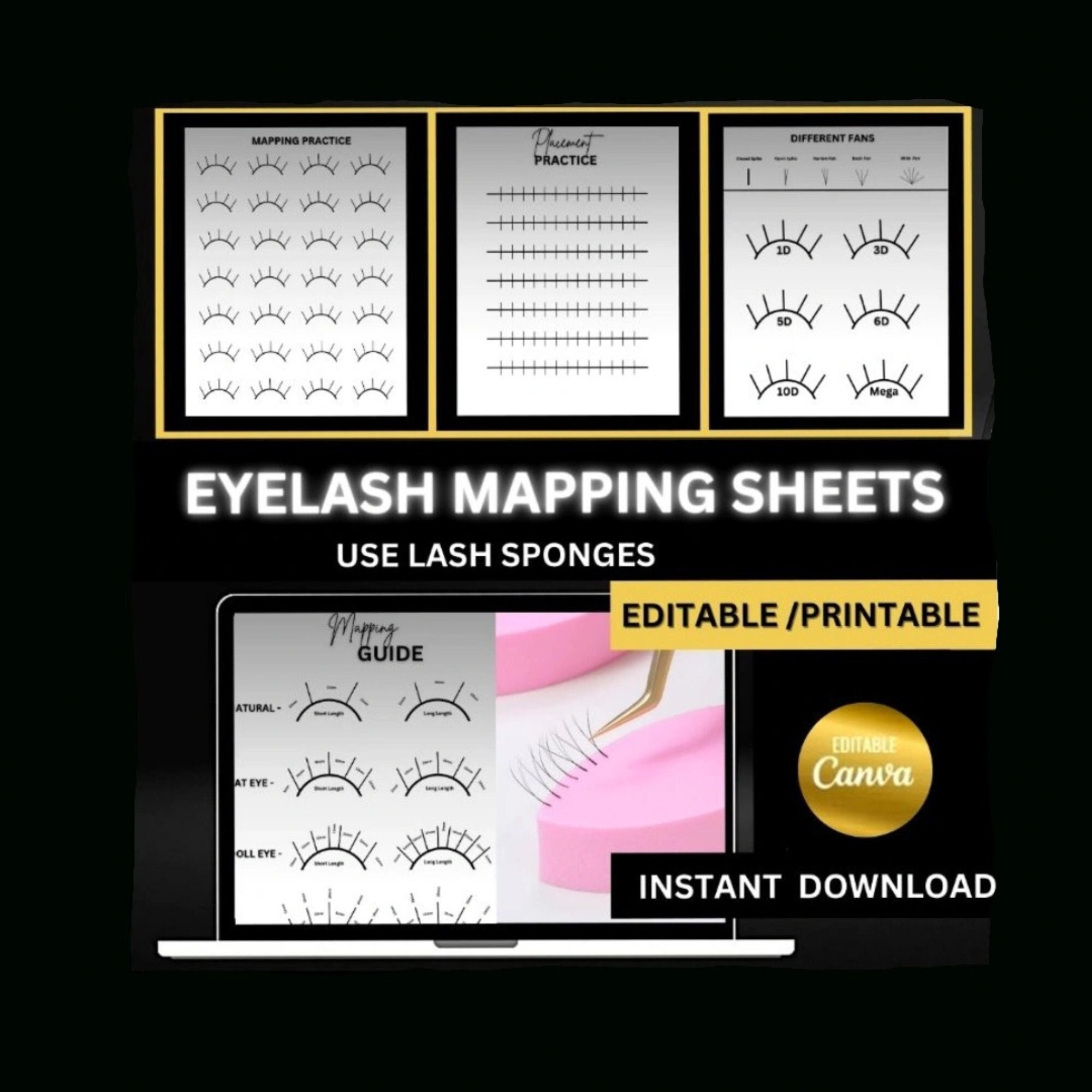 EYELASH EXTENSIONS MAPPING - Etsy