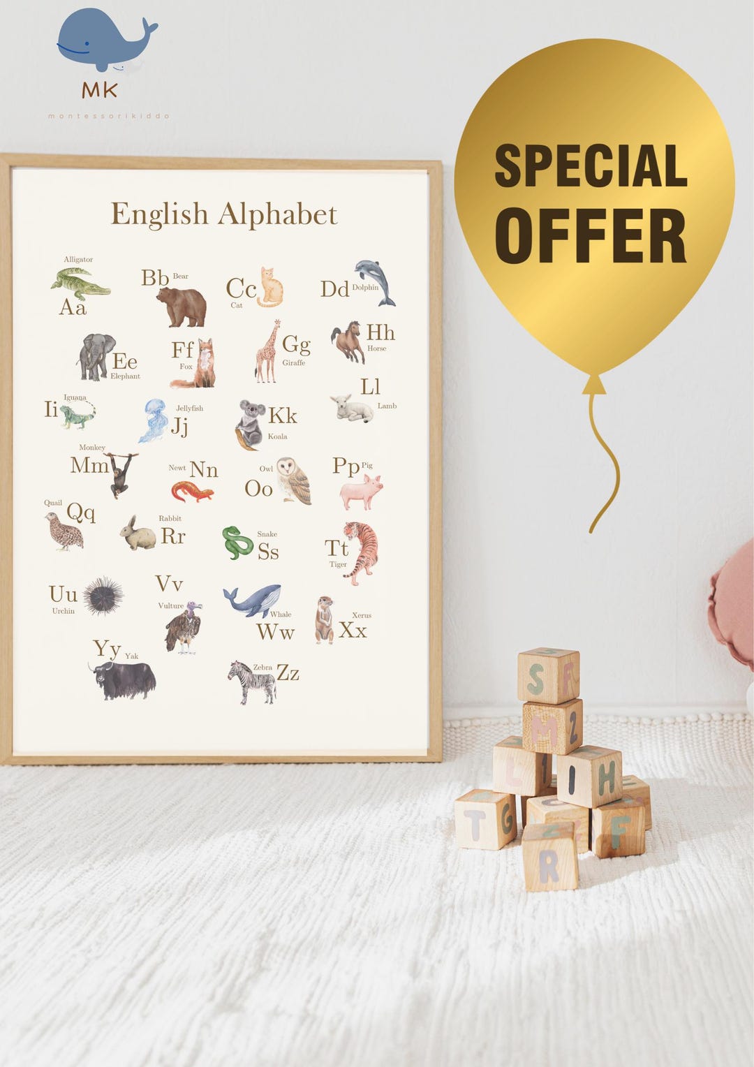 Vintage Alphabet Poster – Minimalist ABC Wall Art With Hand-drawn ...