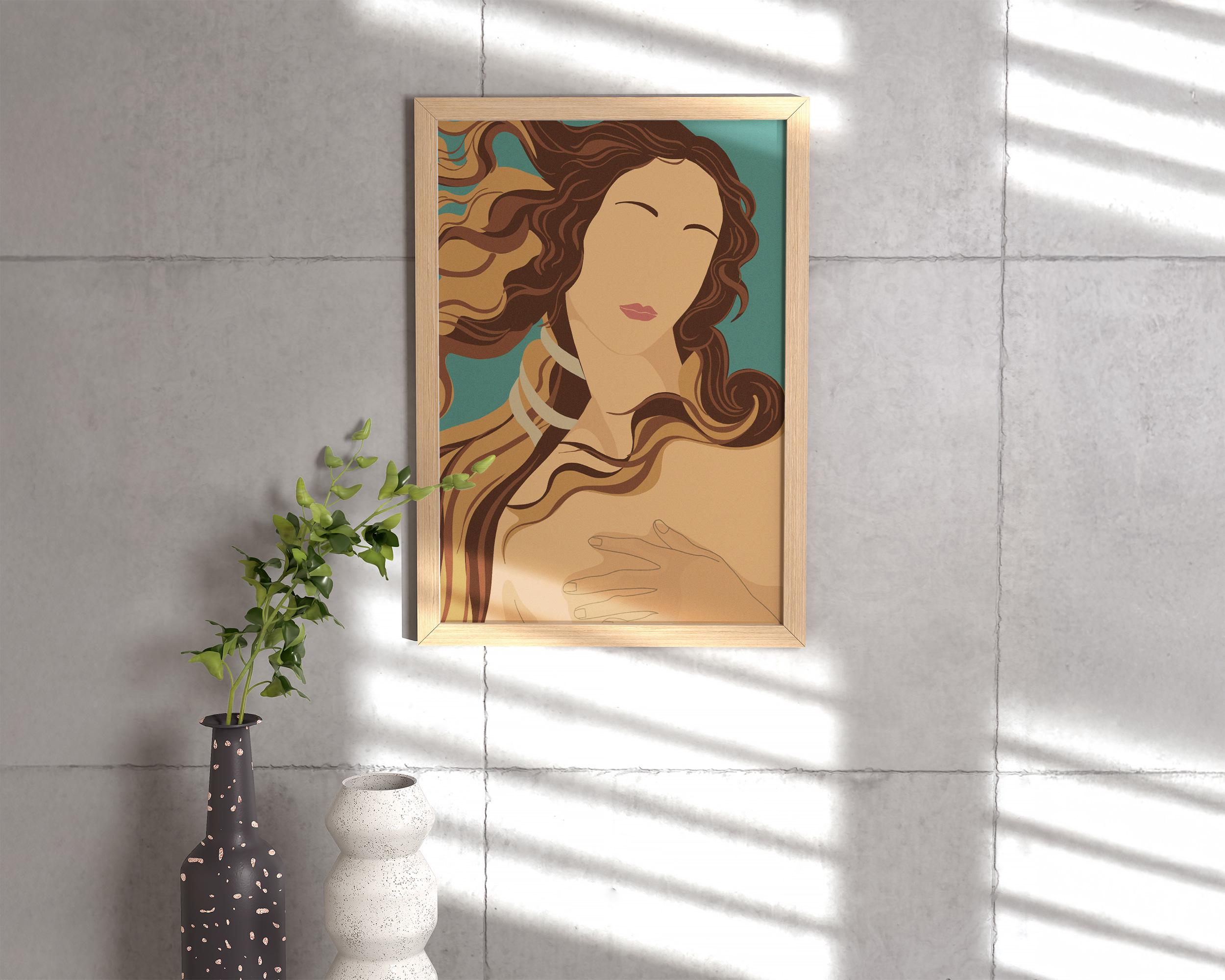 Venus Poster | Hand-drawn Renaissance Art | Botticelli’s Birth of Venus ...