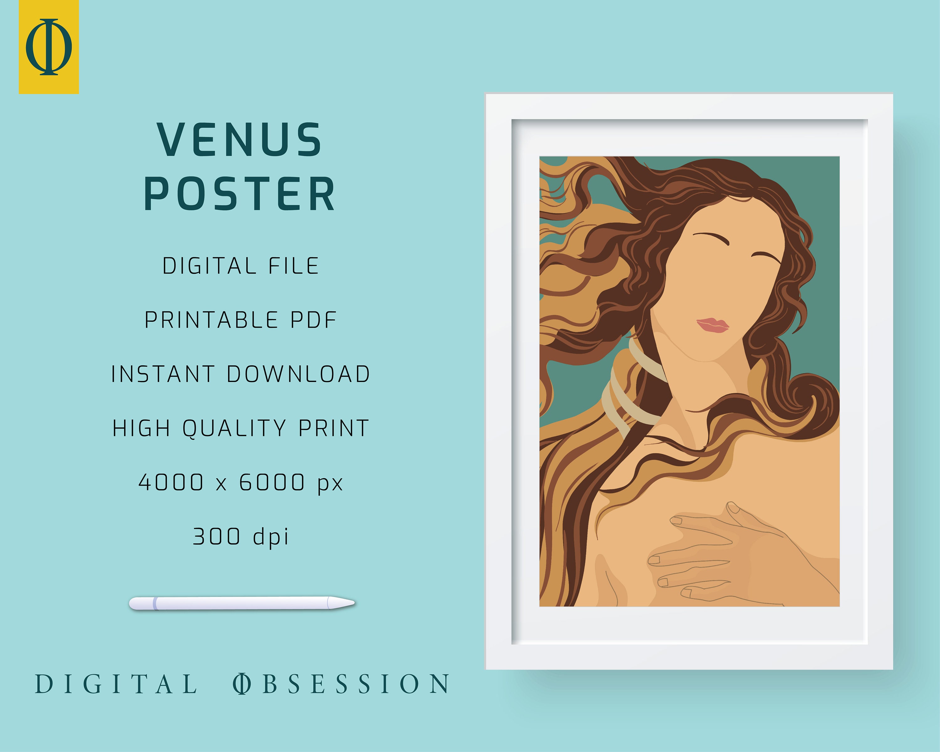 Venus Poster, Printable Wall Art, the Birth of Venus High Quality ...