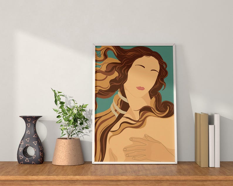 Venus Poster | Hand-drawn Renaissance Art | Botticelli’s Birth of Venus ...
