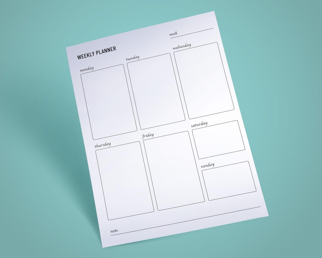 Simple Weekly Planner Printable, Minimal PDF Download, A4 A5 Letter ...