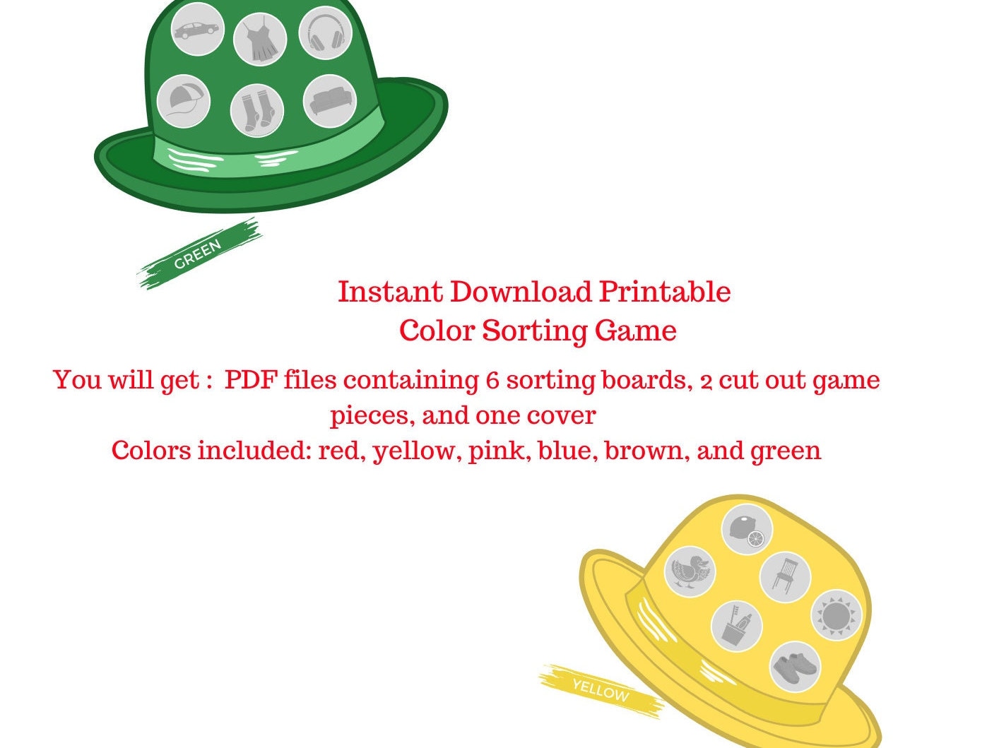Printable Color and Object Sorting Activity for Toddlers, DIY Crafts ...