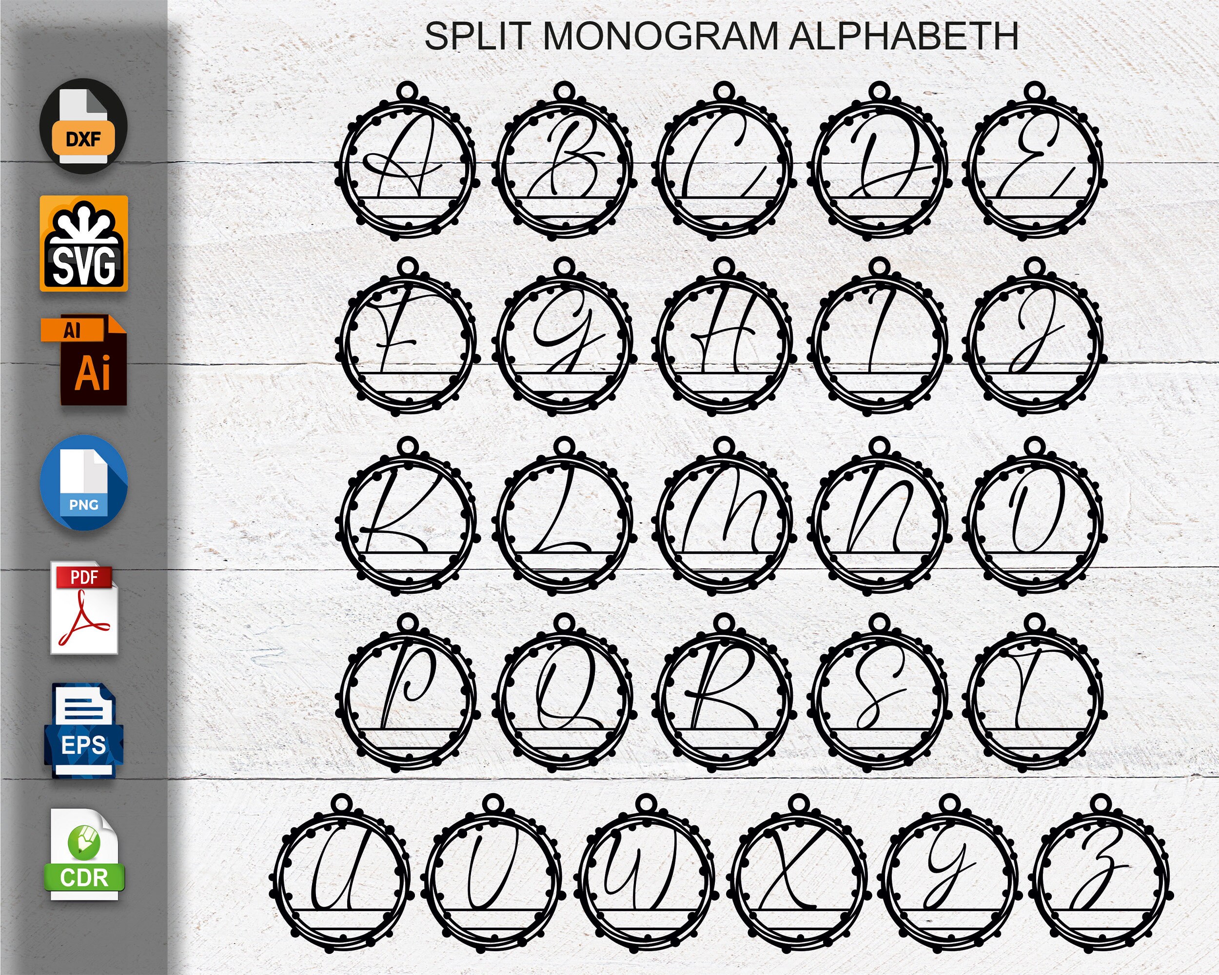 Split Monogram SVG & Font File L Split Alphabet Monogram Svg L ...