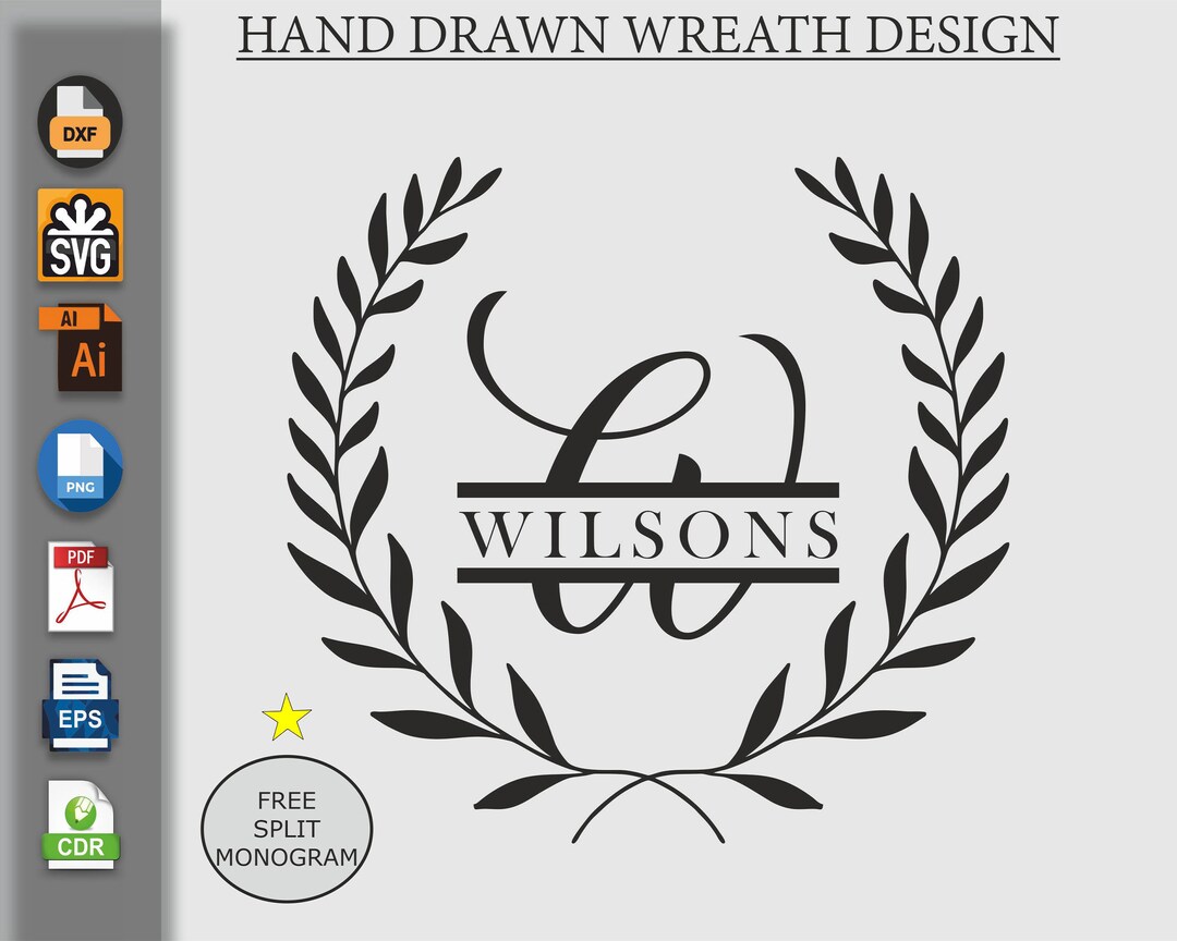 Cutting Board SVG I Split Monogram SVG L Kitchen Towel SVG I Cutting ...