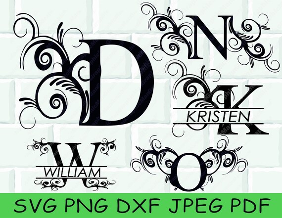Split Monogram SVG/DXF/PNG L Split Monogram Frame Alphabet L - Etsy