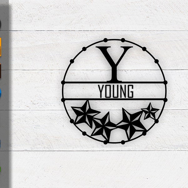 Star Split Monogram - Etsy