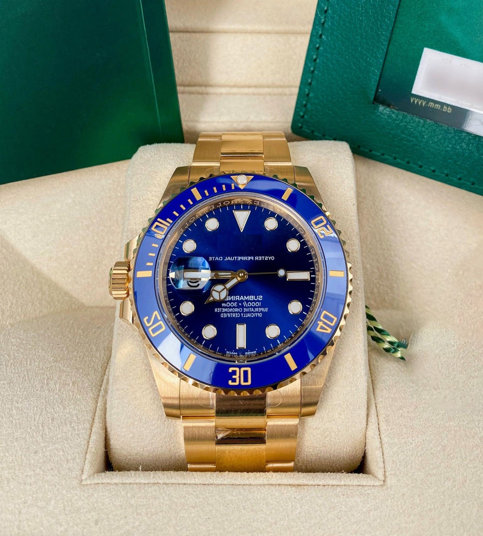 Sub Blue Gold Watch Blue Gold Wristwatch Fashion Watch - Etsy