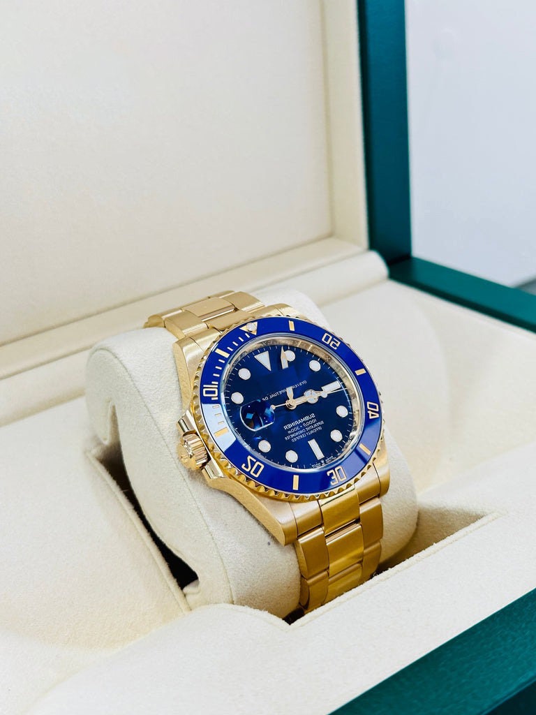 Sub Blue Gold Watch Blue Gold Wristwatch Fashion Watch - Etsy