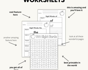 Pre-primer Preschool Sight Words Reading Beginning Phonics - Etsy