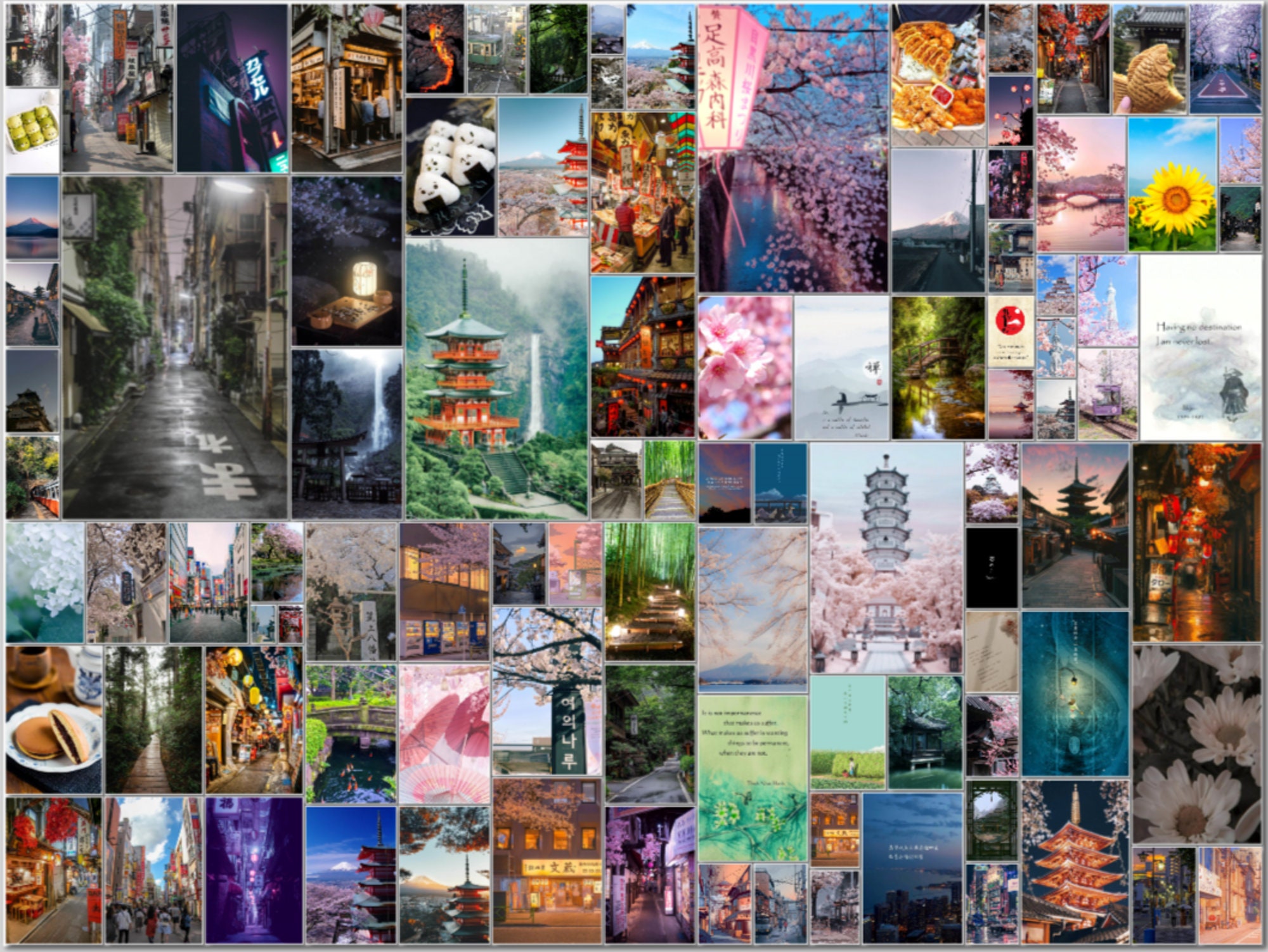 Travel Japan Wall Collage Kit 100 Photos Photo Collage - Etsy