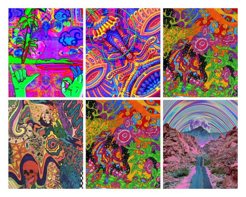 Trippy Drugs Aesthetic Wall Collage Kit 100 photos Photo - Etsy.de