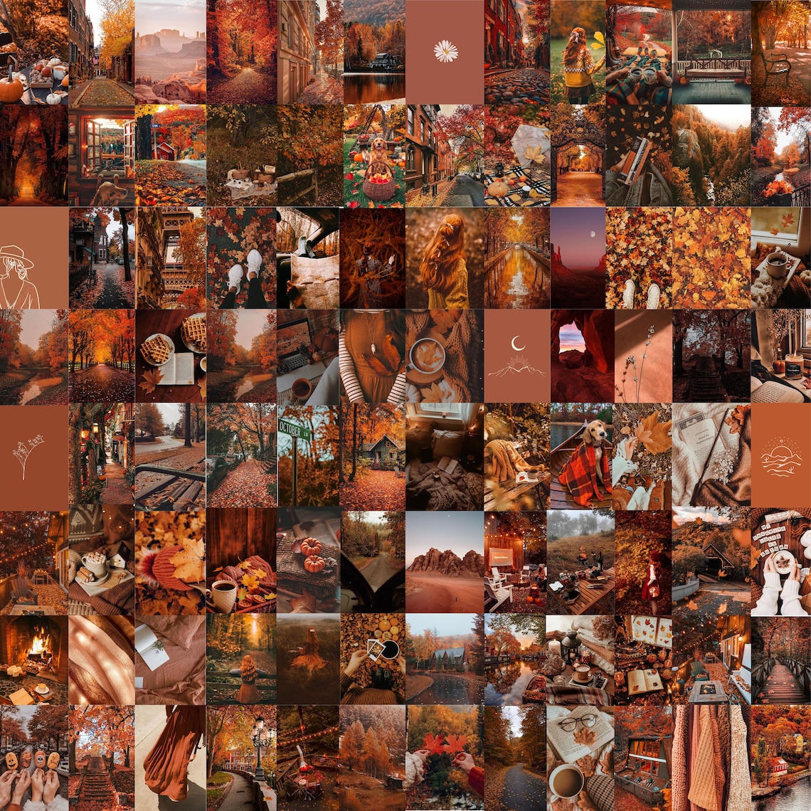 Vintage Rust Aesthetic Wall Collage Kit 100 Photos Photo - Etsy Canada