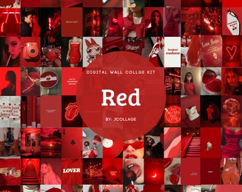 Red/dark Room Desktop Wallpaper Mood Board Collage Red - Etsy