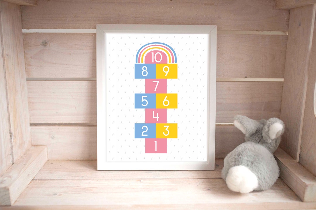 DIGITAL DOWNLOAD Hopscotch Alphabet & Number Print Learn Your ABC and ...
