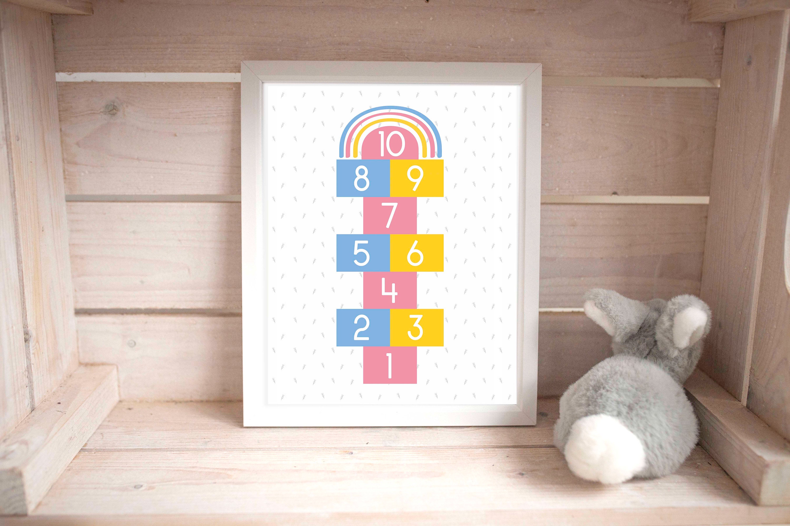 DIGITAL DOWNLOAD Hopscotch Alphabet & Number Print Learn Your ABC and ...