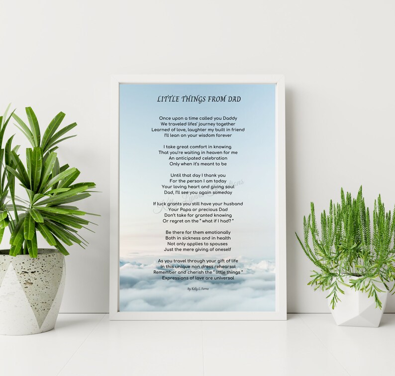 Little Things From Dad Poem, Grieving the Loss of a Loved One ...