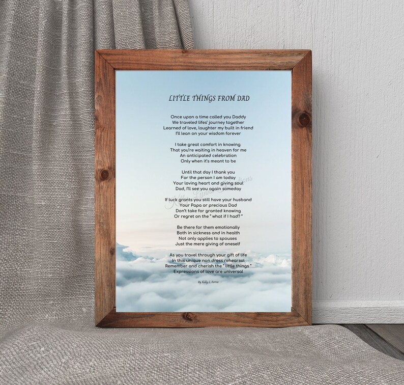 Little Things From Dad Poem, Grieving the Loss of a Loved One ...