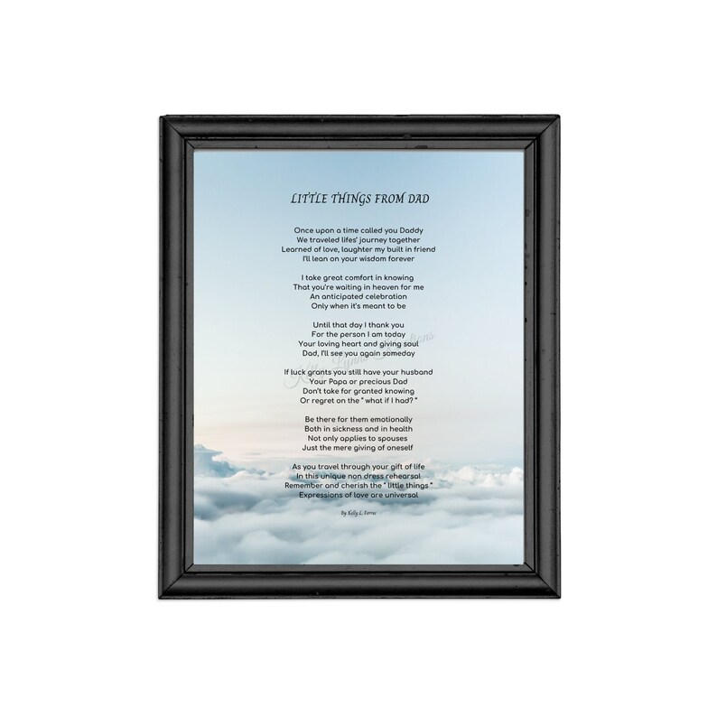 Little Things From Dad Poem, Grieving the Loss of a Loved One ...