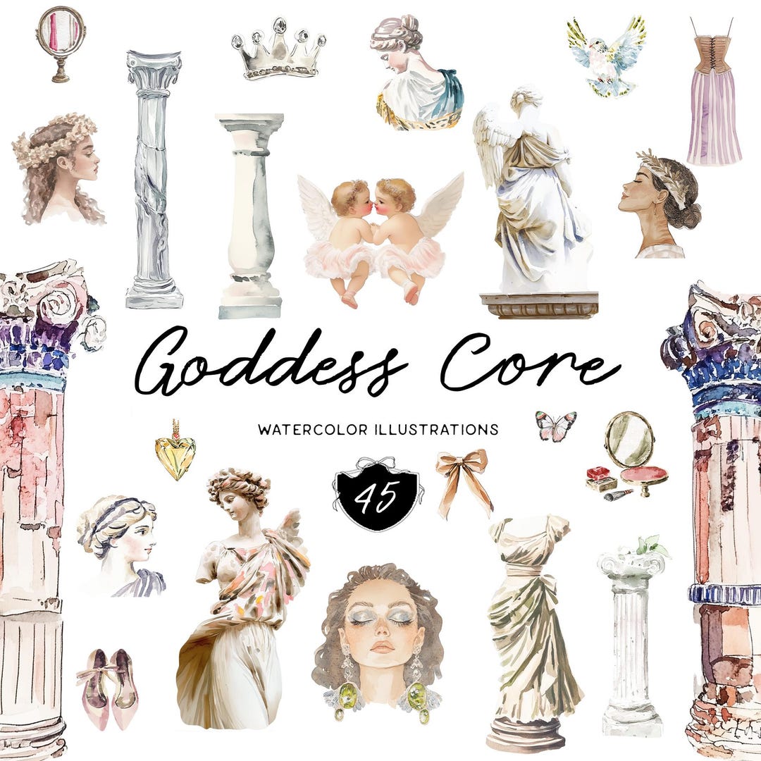 Goddess Core Watercolor Clipart Set – Greek Mythology Digital Download ...